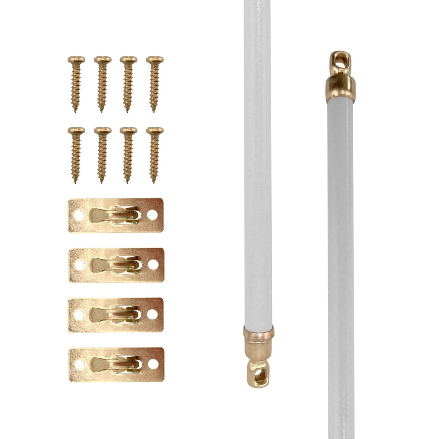 ZENMIT Drapery Hardware Adjustable Swivel Sash Curtain Rods with Brass ...