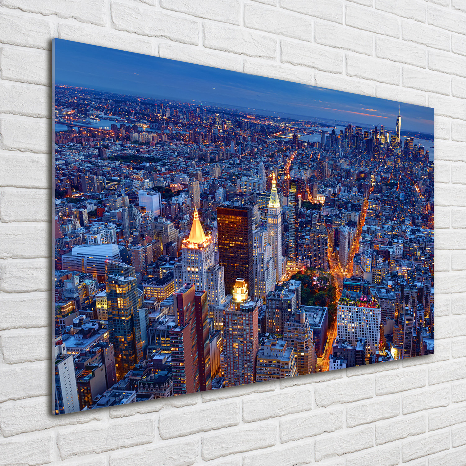 Ebern Designs Manhattan By Night - Unframed Art Prints on Glass ...