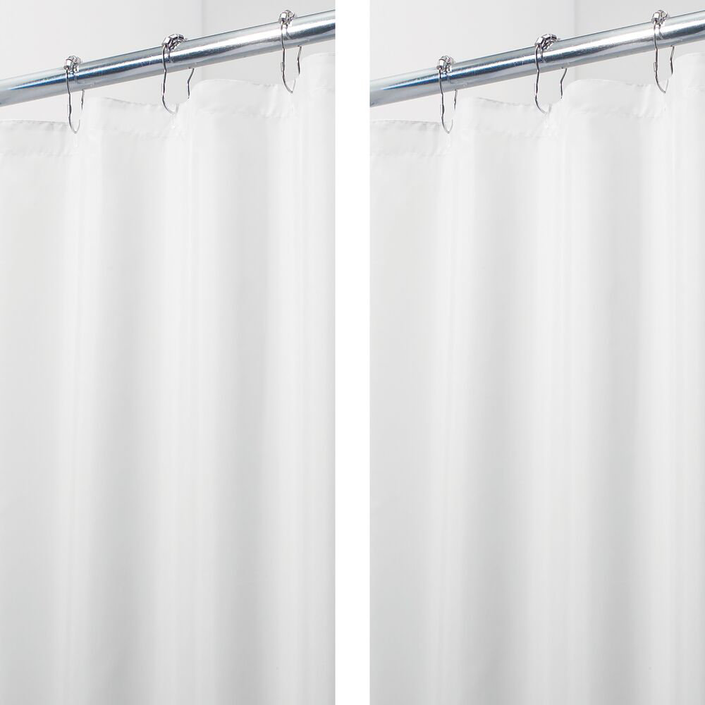 iDesign Polyester Stall Shower Curtain - 54" x 78" - Set of 2 - White ...