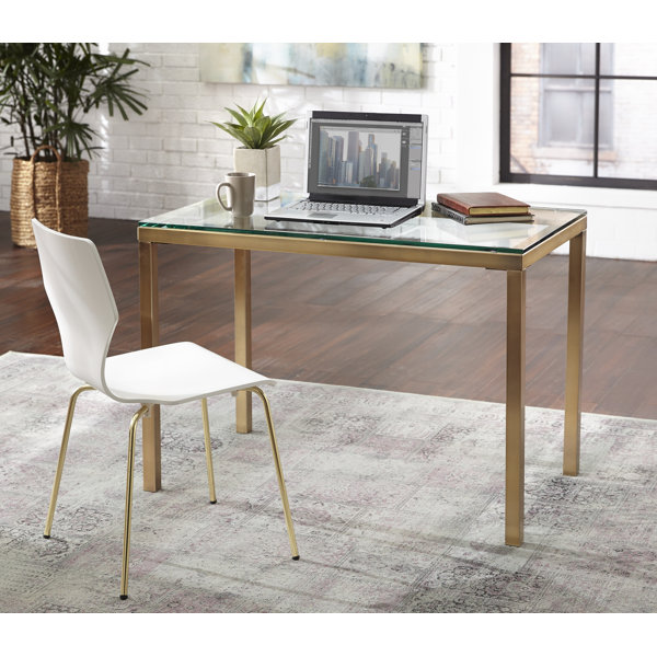 George Oliver Sawin Glass Desk & Reviews | Joss & Main