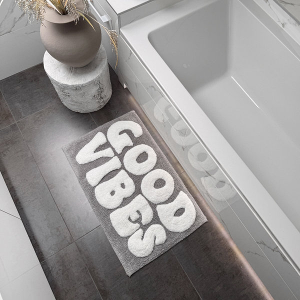 Allure Good Vibes Slogan Bath Mat | Wayfair.co.uk