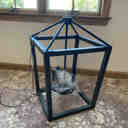 Gracie Oaks Archita 4-Light Matte Black Pendant With Faux Wood Accent ...