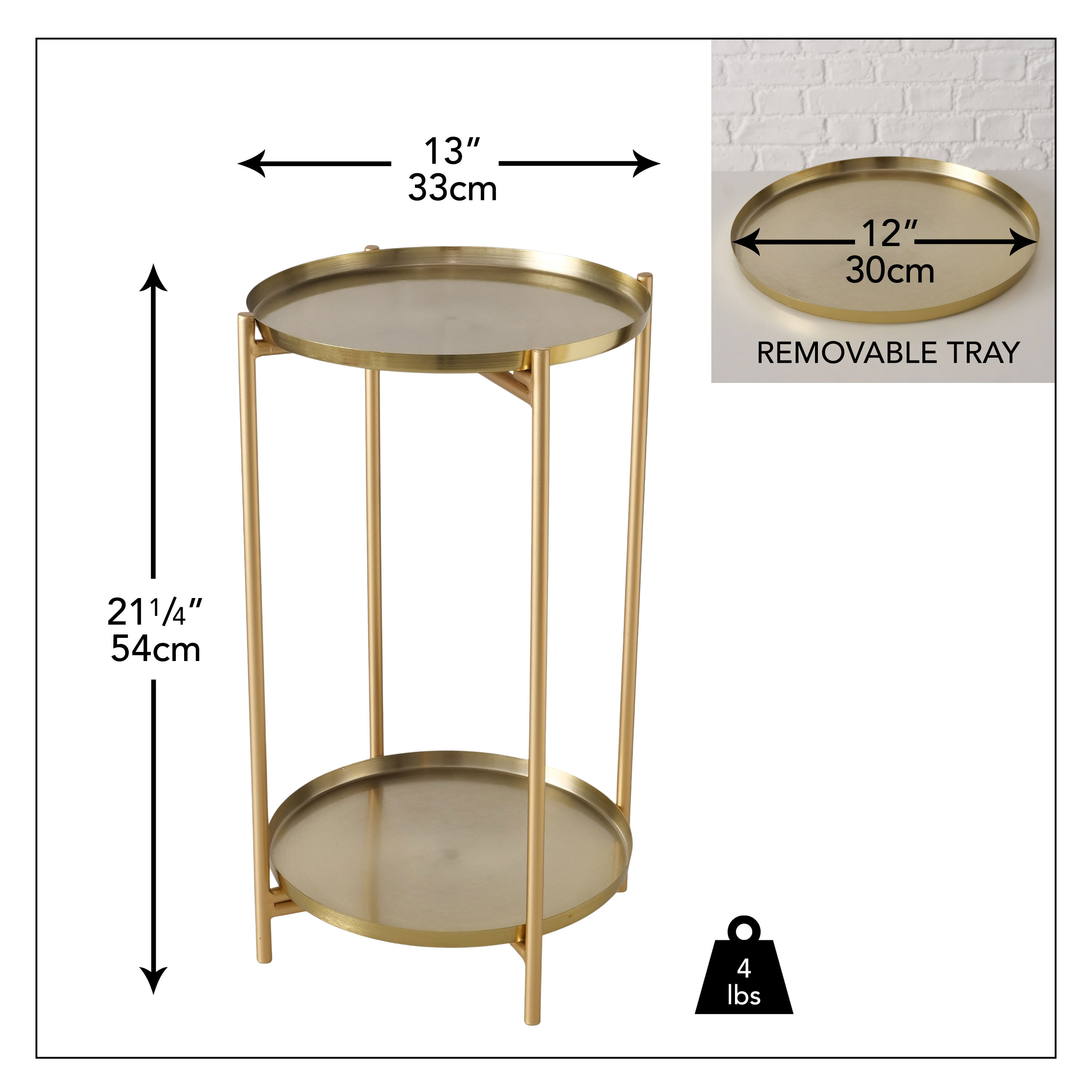 Mercer41 Tray Top End Table, 13 D X 21.25 Inches | Wayfair