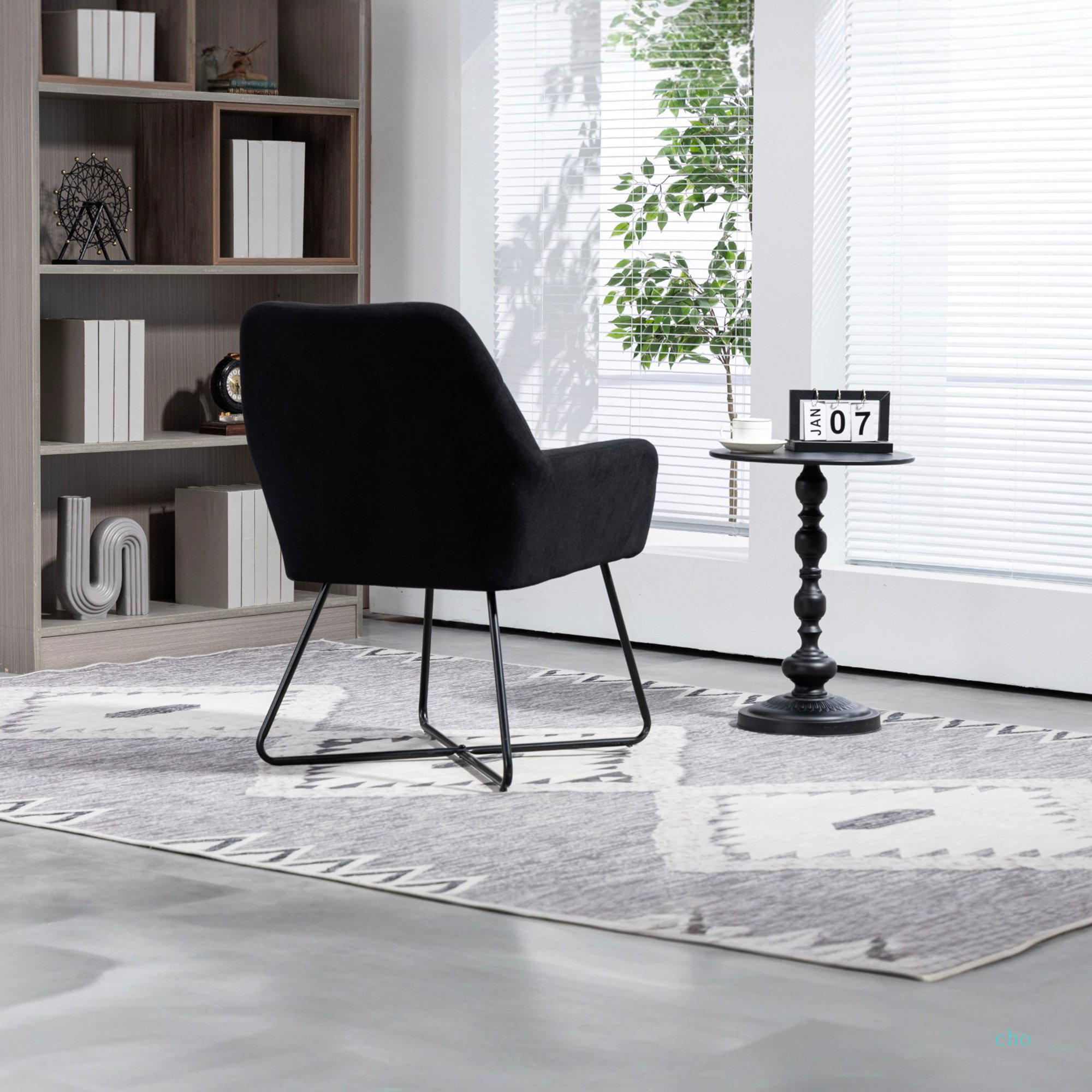 Ebern Designs Modern Velvet Desk Chair Swirl Office Chair With ...