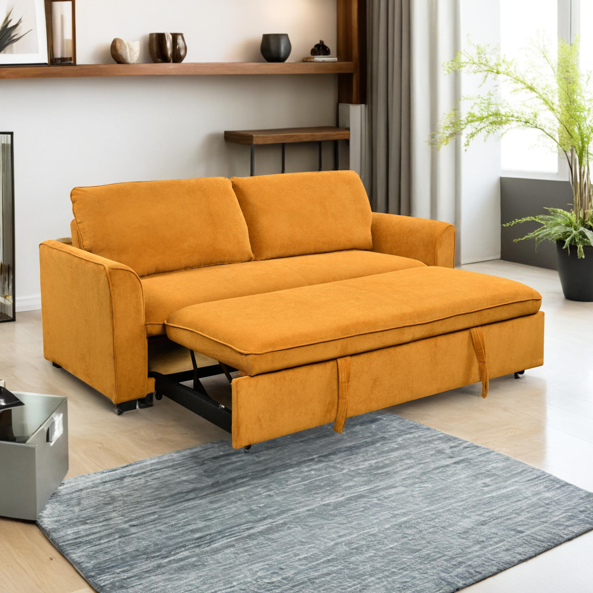 Latitude Run® Tekeyla 78'' Firm Square Arms Sleeper Sofa 3 in 1 ...