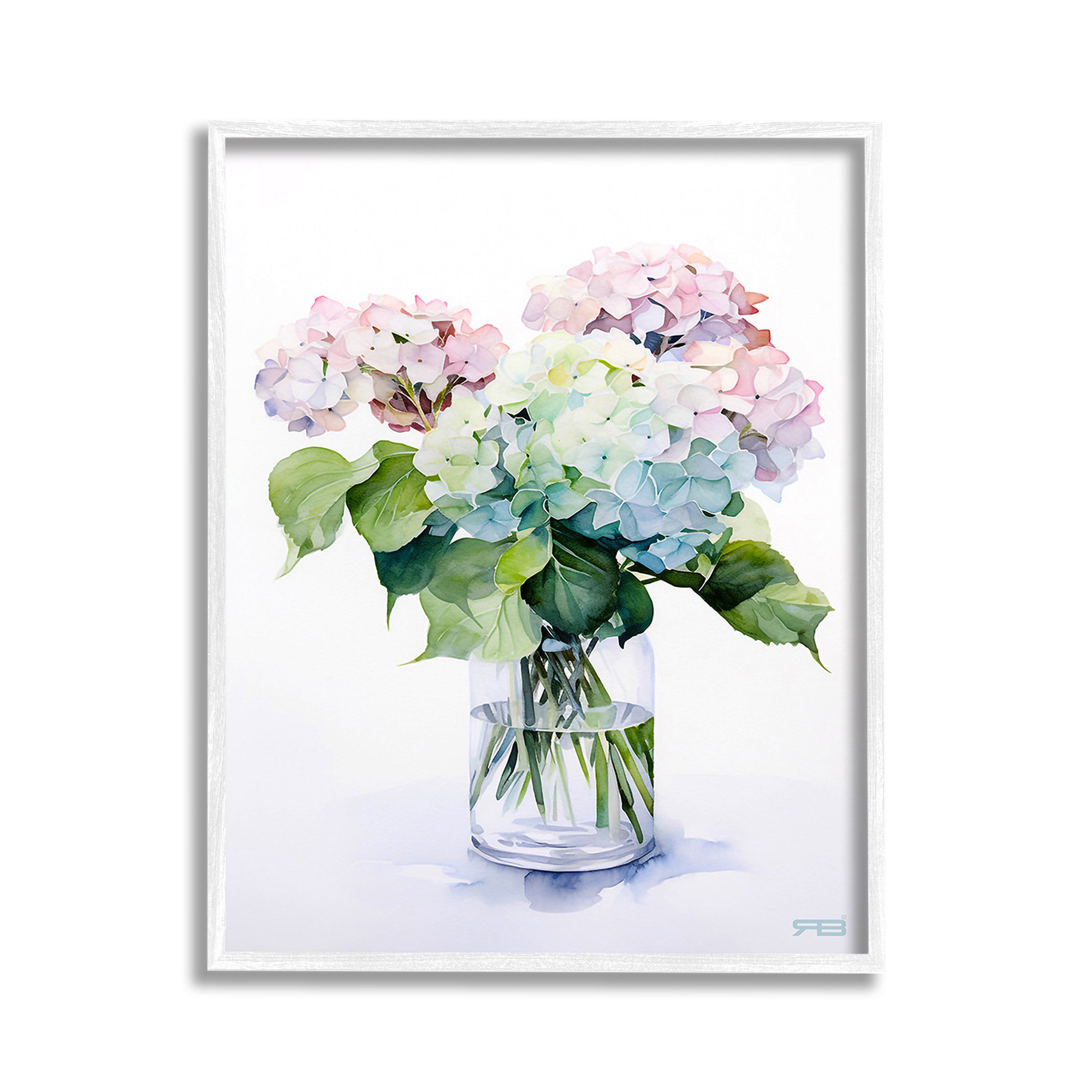 Stupell Industries Ombre Hydrangea Bouquet Framed Giclee Art by RB ...