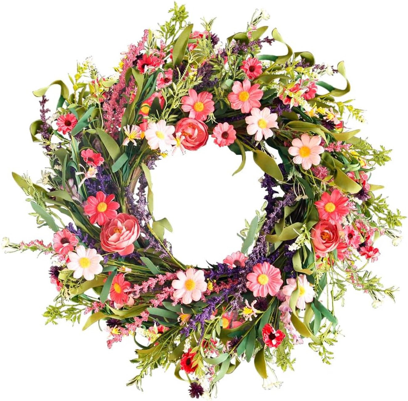 One Allium Way® Spring Wreaths For Front Door 22-24 Inch Wreath For ...
