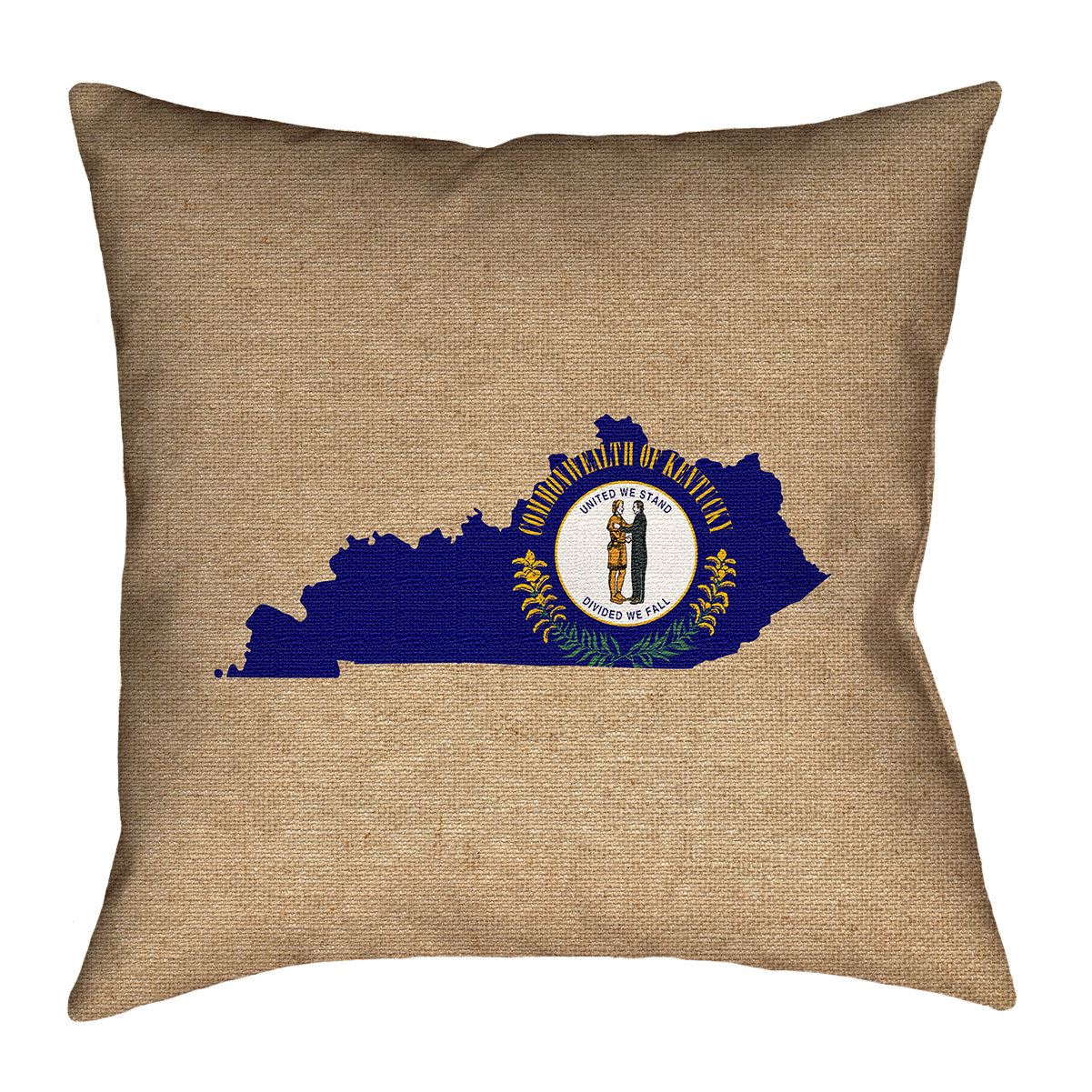 ArtVerse Center Drive Kentucky Flag Pillow in , Faux Linen Double Sided ...