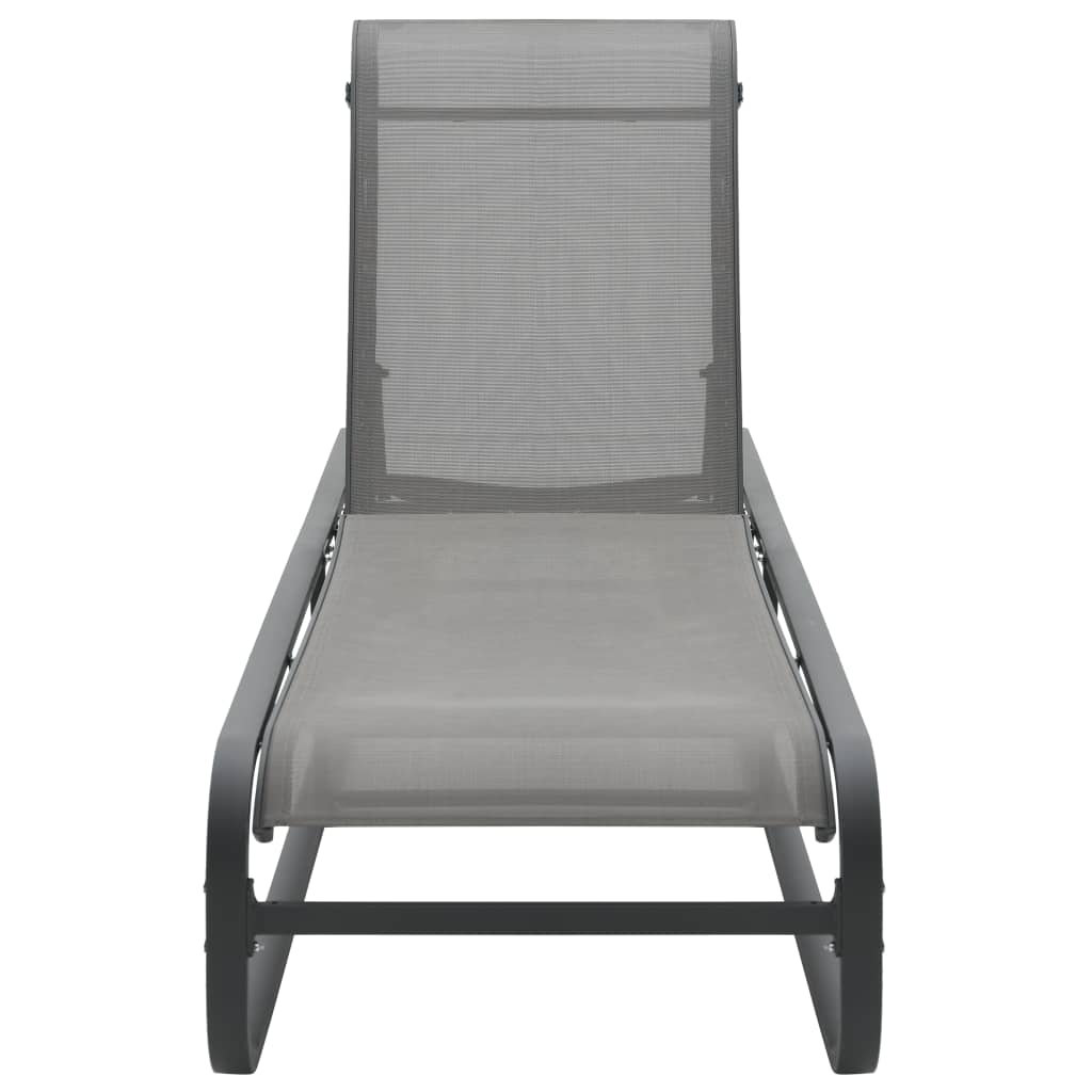 vidaXL 1/2x Sun Lounger Aluminum and Textilene Patio Lounge Sun Bed ...