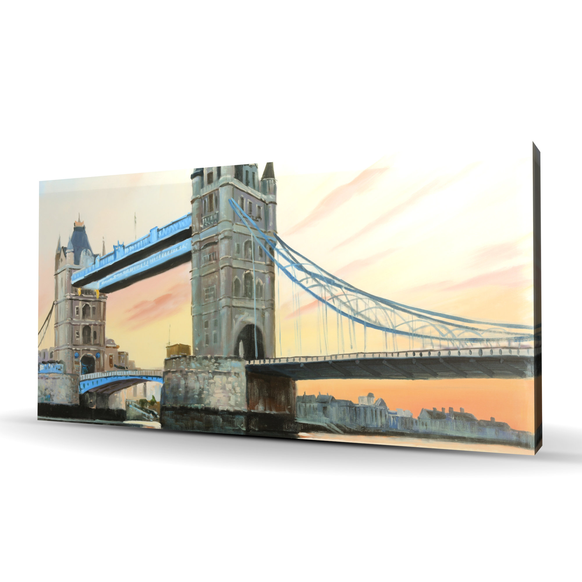 Latitude Run® Sunset on the London Bridge - Canvas Art for Home Decor ...