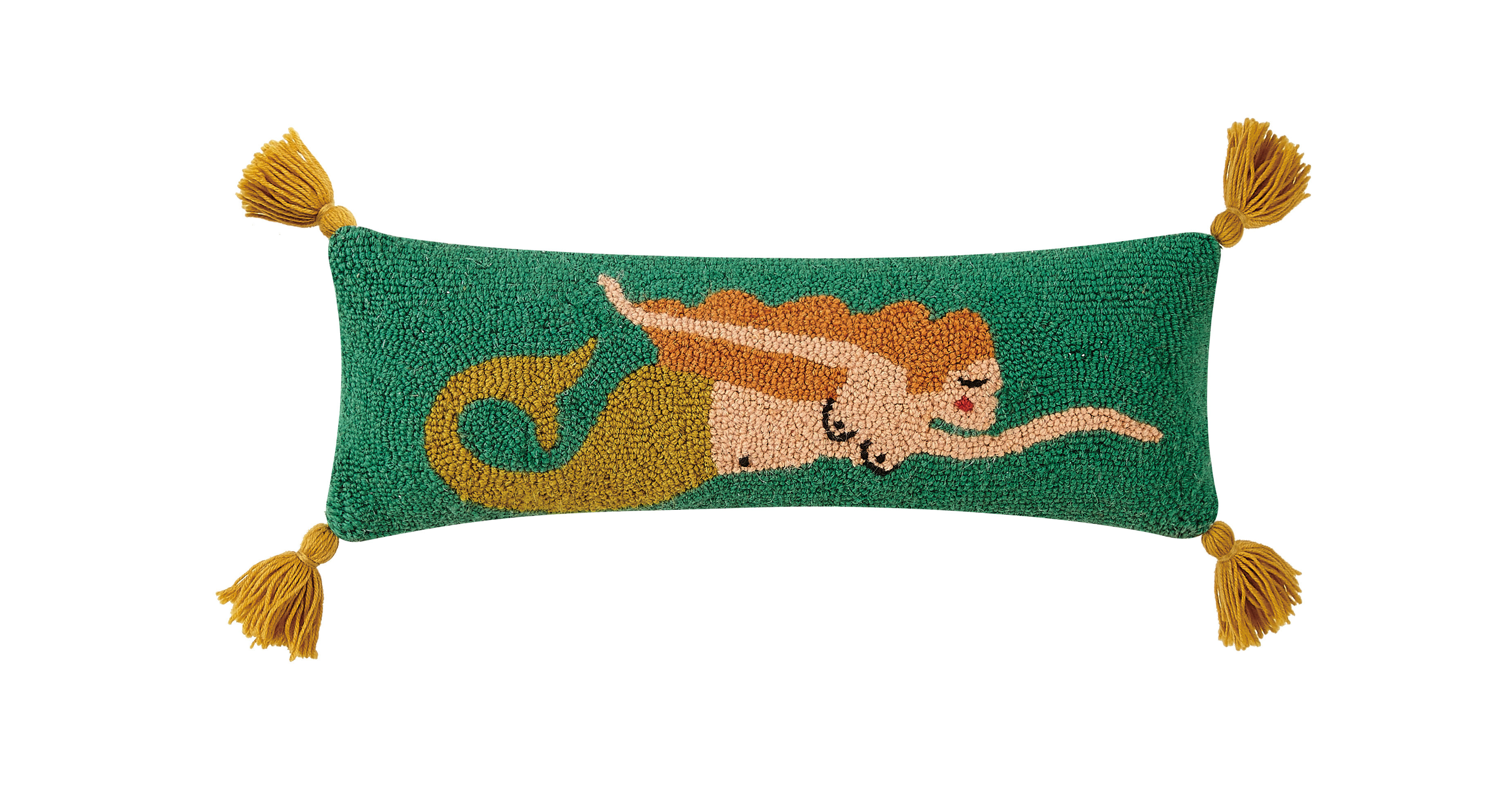 Jungalow Mira Mermaid Wool Hook Pillow with Tassels & Reviews - Wayfair ...