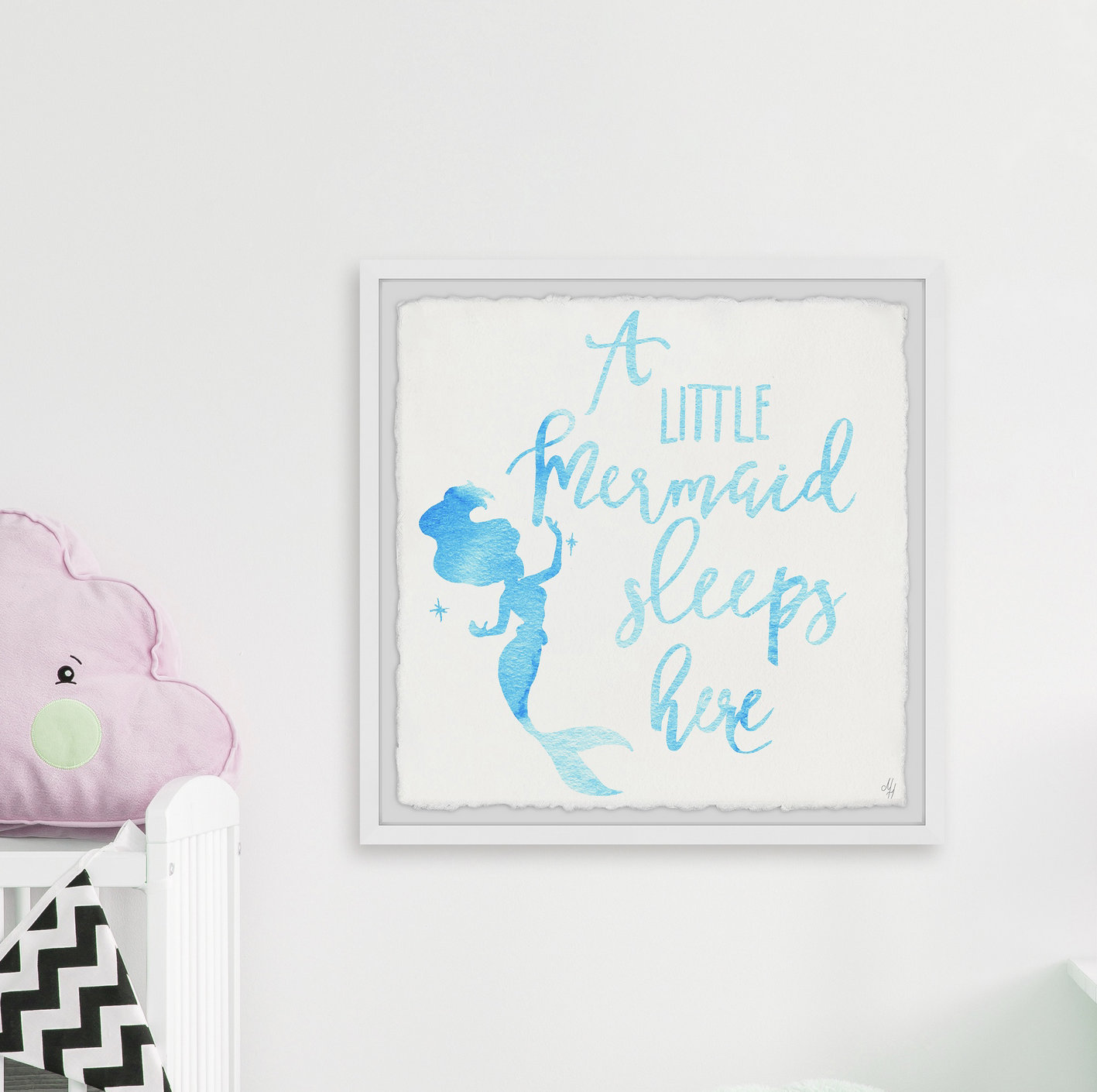 Isabelle & Max™ Shelley A Little Mermaid Sleeps Here Framed Print | Wayfair