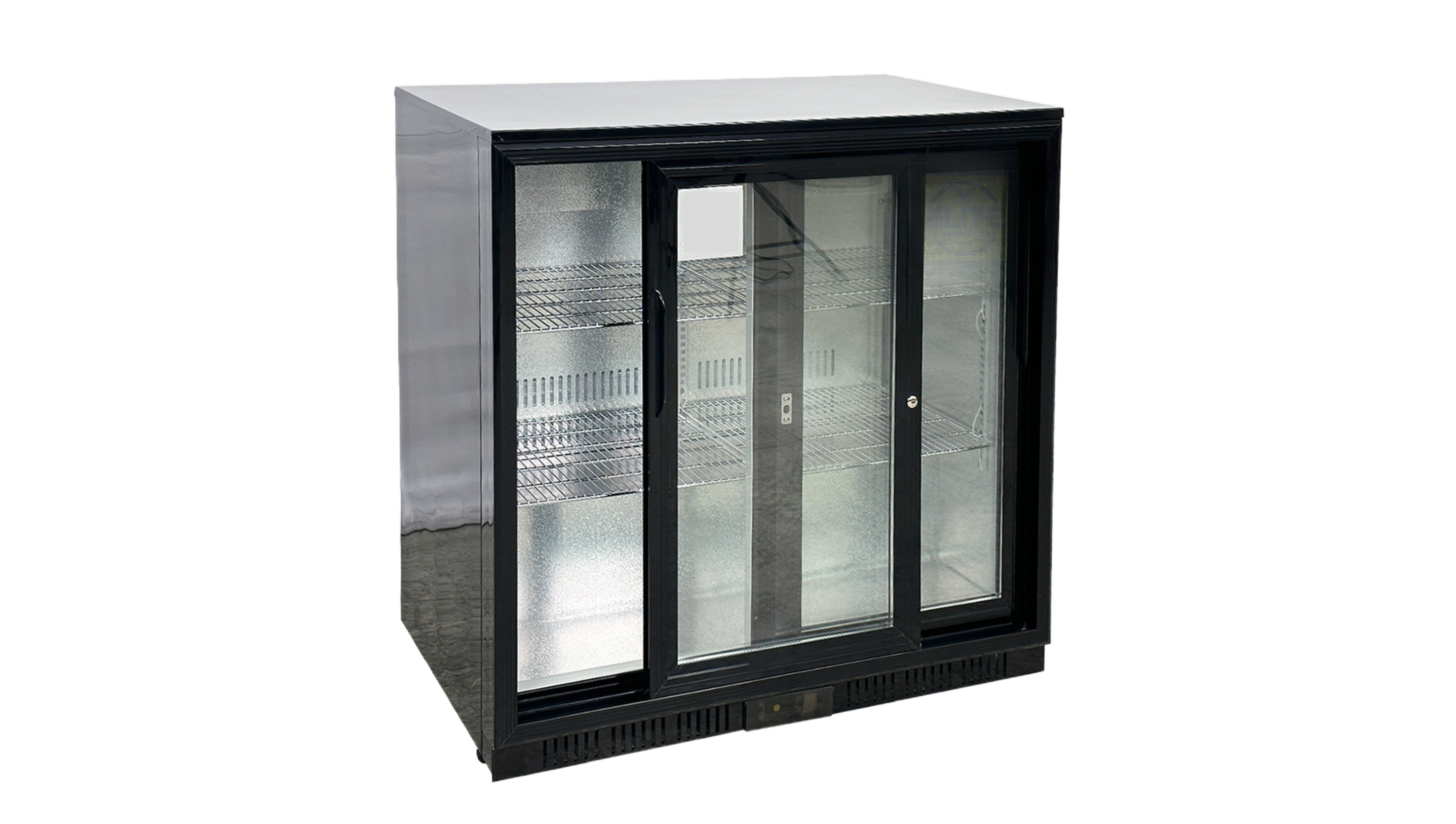 Elite Kitchen Supply 35.5 in. W 3.81 cu. ft. 2-Glass Slide Door Back ...