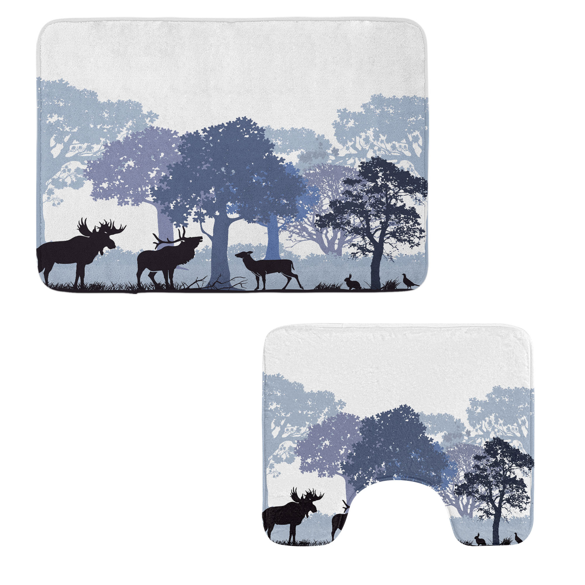 East Urban Home Moose Bathroom Rug Set 2 Pieces Rectangle & Contour ...