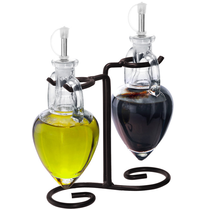 Ebern Designs Glass Oil & Vinegar Cruet Set & Reviews | Wayfair
