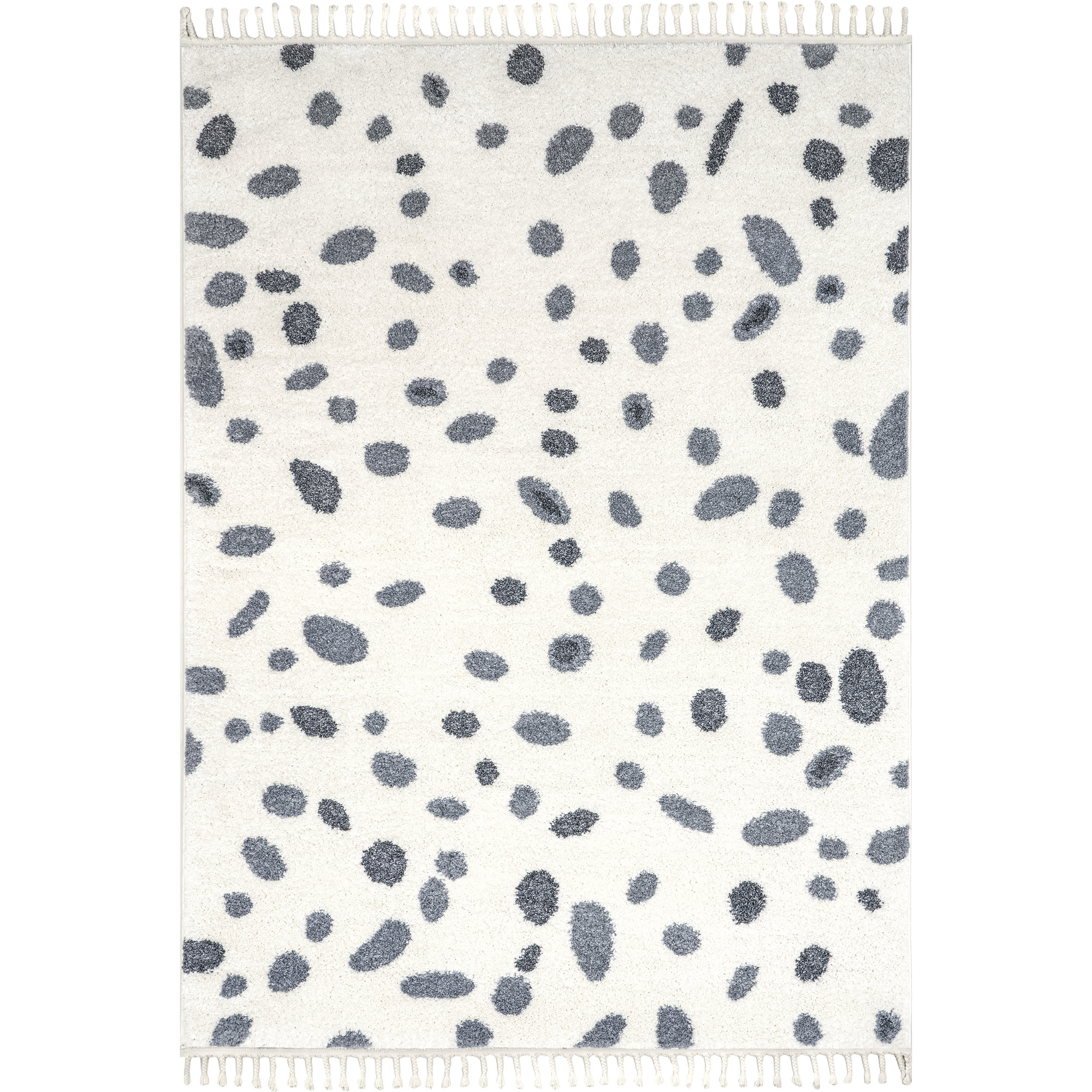 Ebern Designs Rudy Transitional Polka Dot Tasseled Area Rug | Wayfair