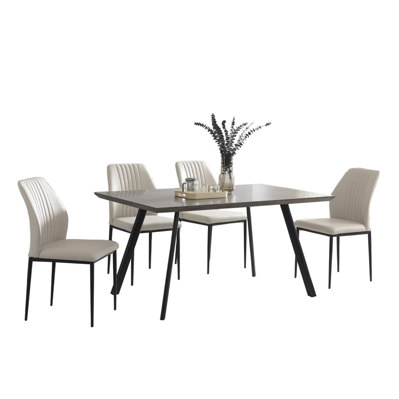 George Oliver Isaure 5-Piece Rectangular Dining Table Set with MDF ...