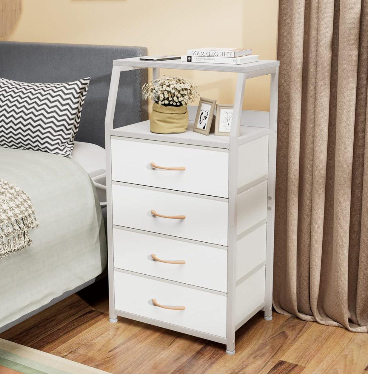 Ebern Designs 4 Drawer Sturdy Steel Frame Dresser,Vertical Storage ...