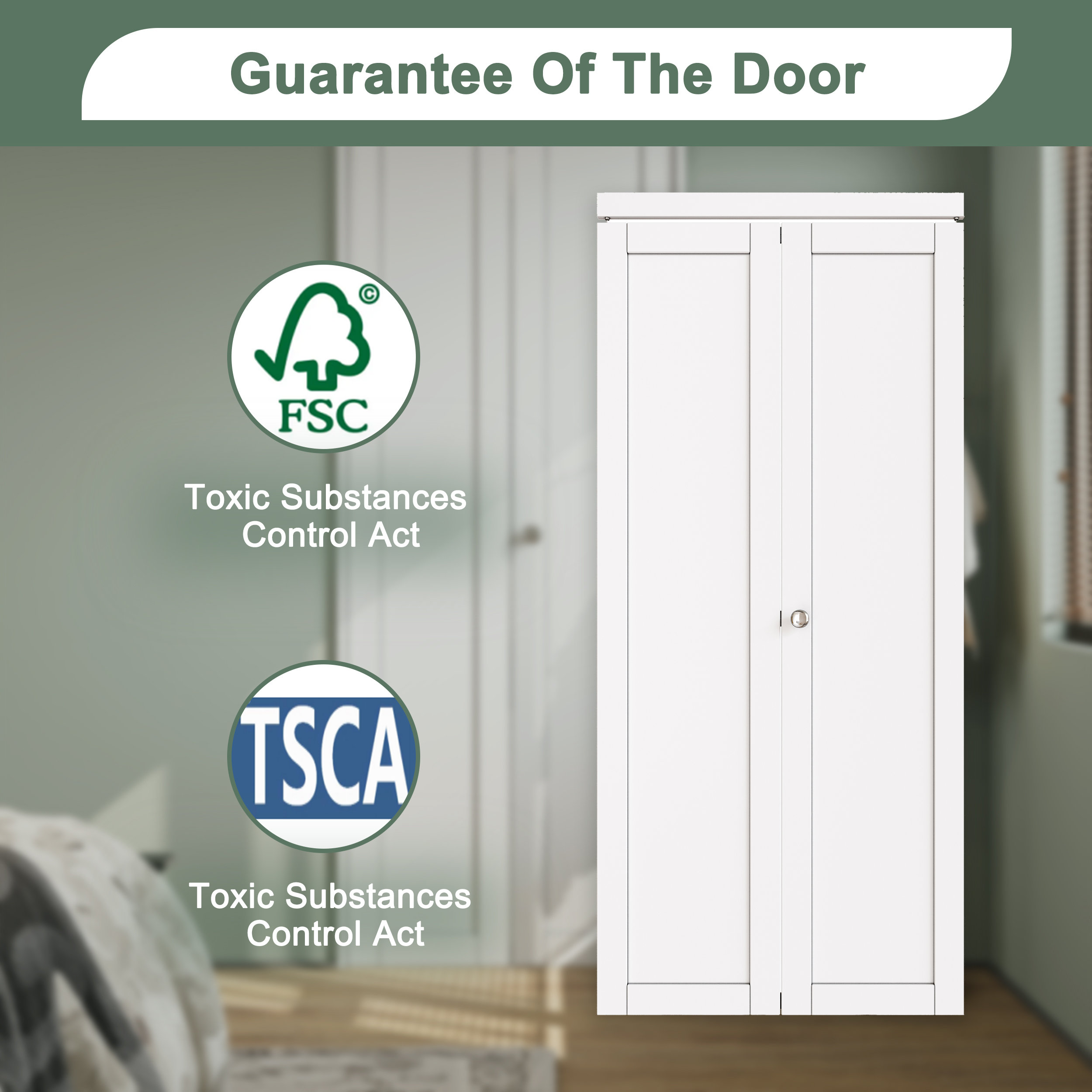HOZONE White Primed Panel Solid Core Manufactured Wood Bi-Fold Door ...