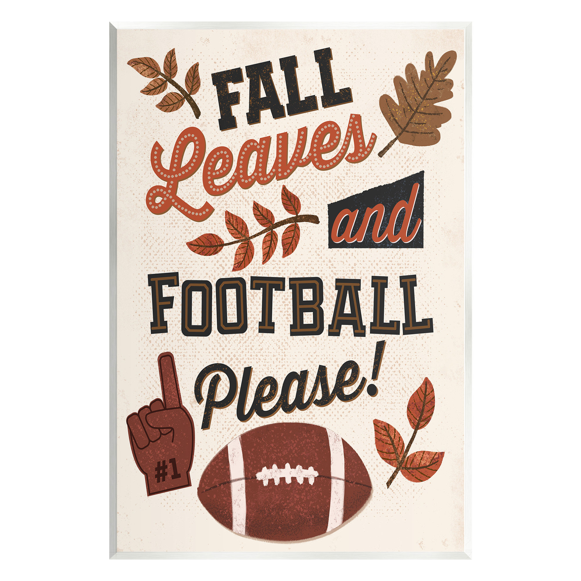 Trinx Fall Leaves & Football Canvas Wall Art Design By Diane Labombarbe ...