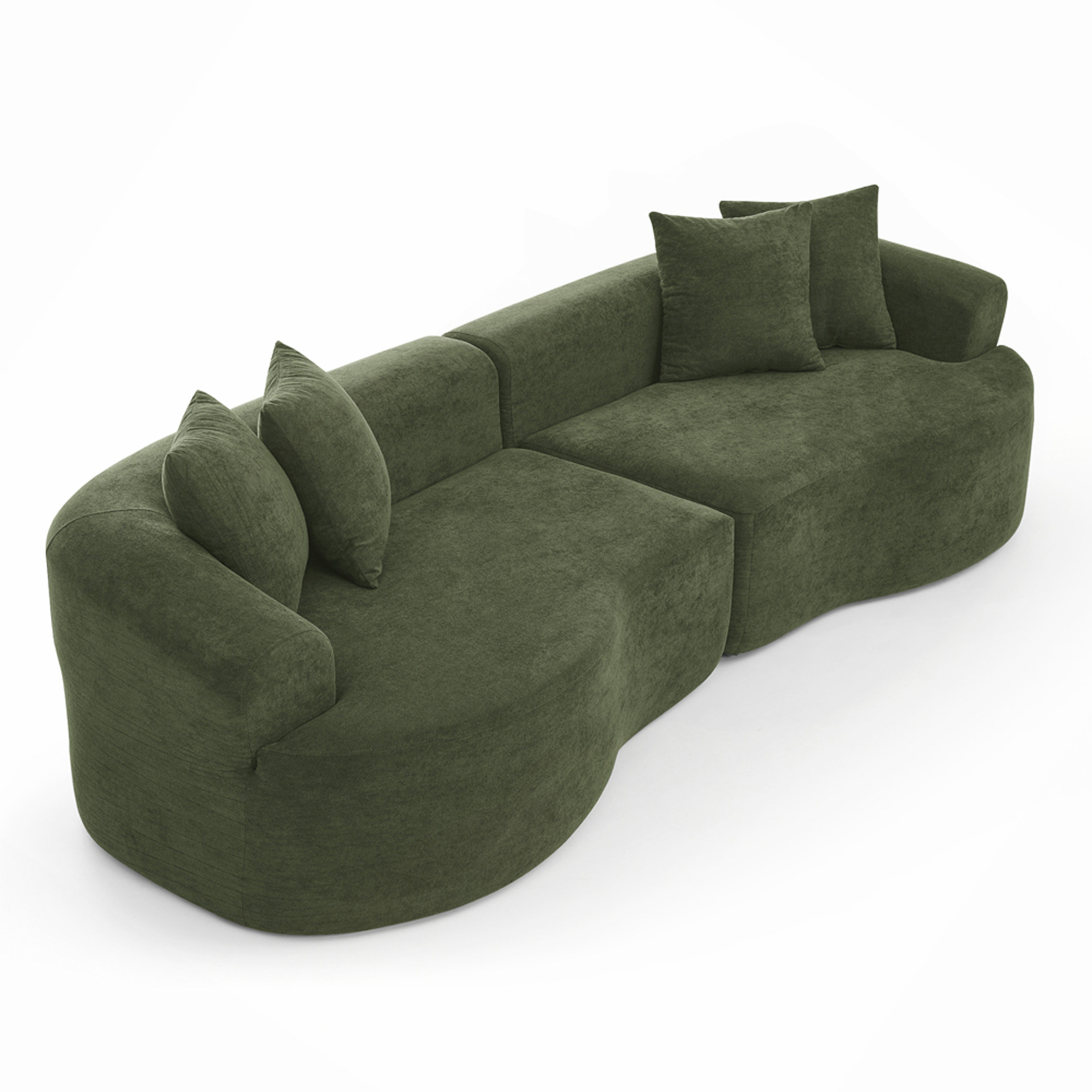 Ivy Bronx Modern Cloud 4-Seater Sectional Curved Sofa, Minimalist ...