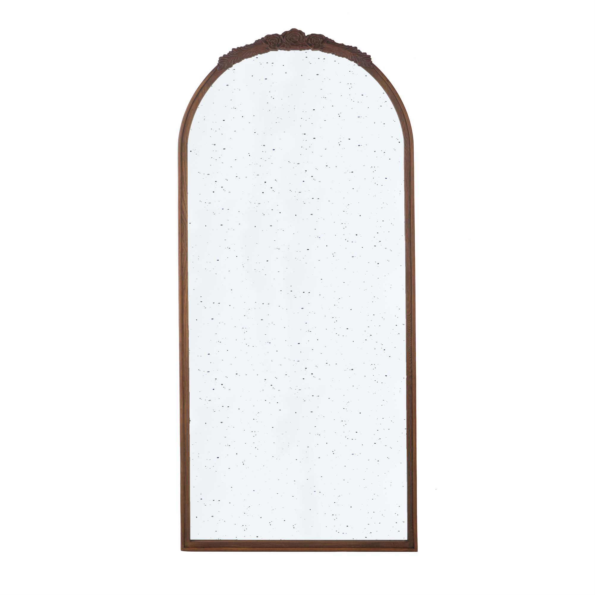 Red Barrel Studio® Hand Carved Rose Mirror Frame, Large Arch Mirror ...