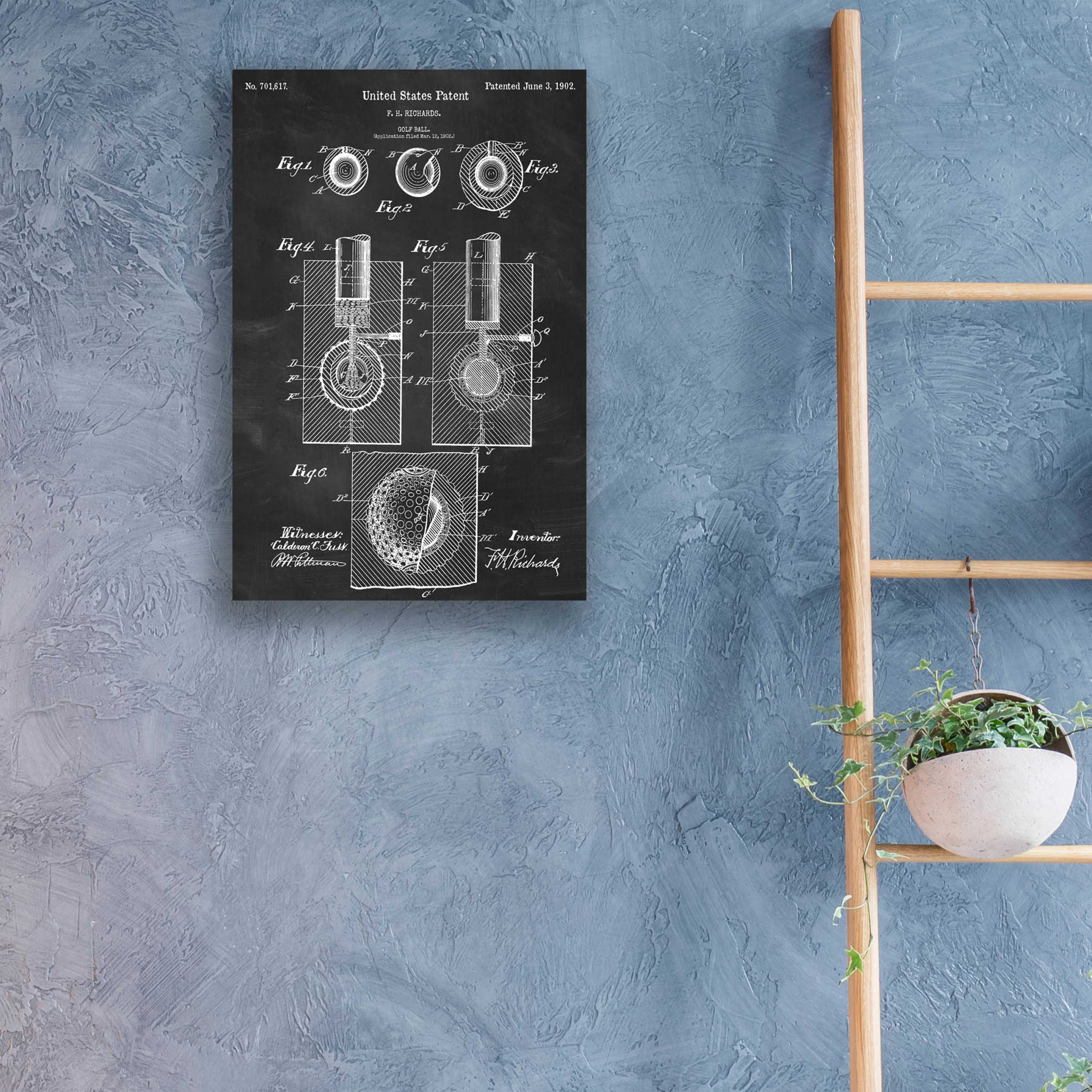 17 Stories 17 Storeys ''Golf Ball Blueprint Patent Chalkboard,'' By ...