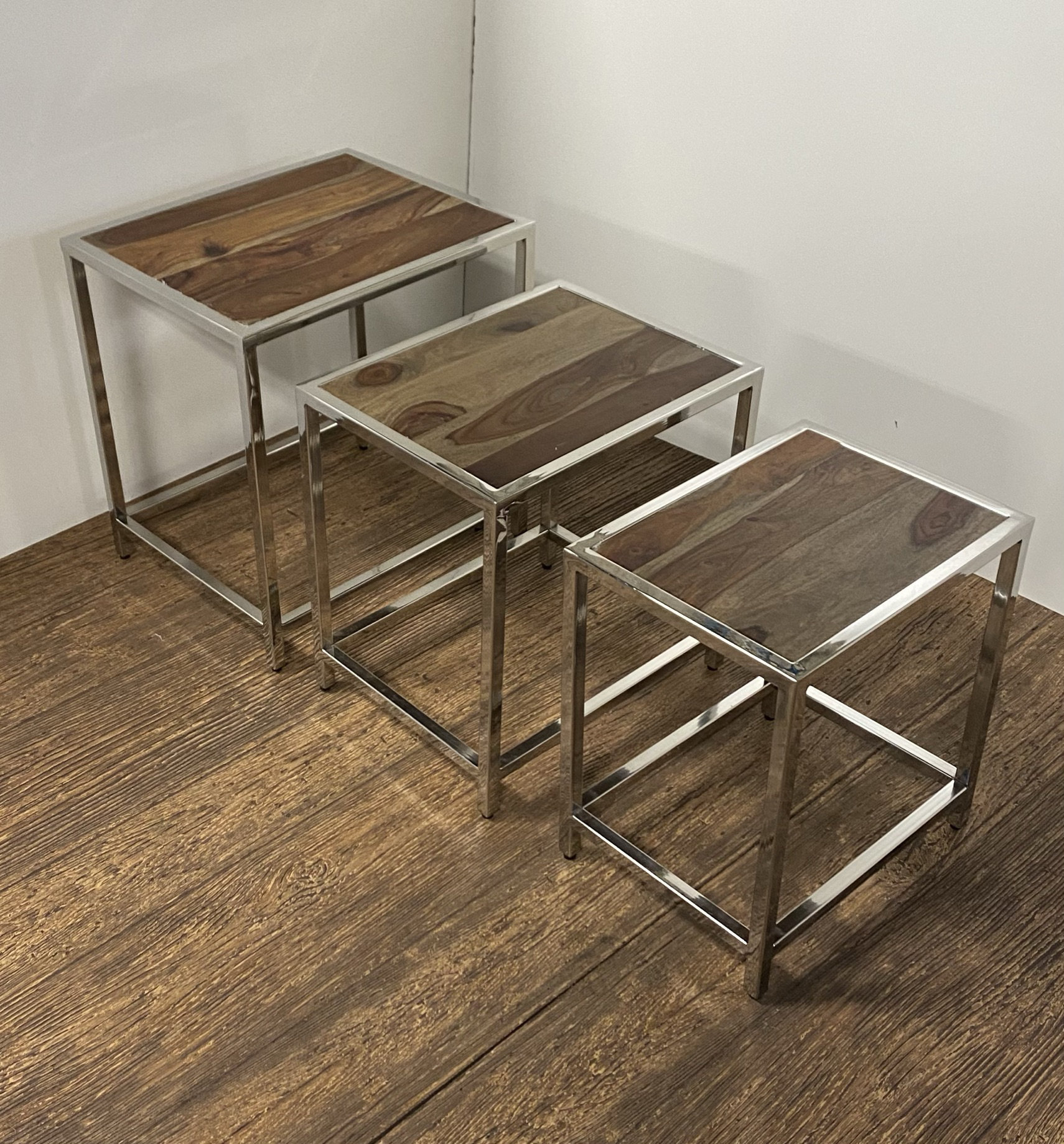HomeRoots Set Of 3 Modern Rustic Nesting Tables - Wayfair Canada