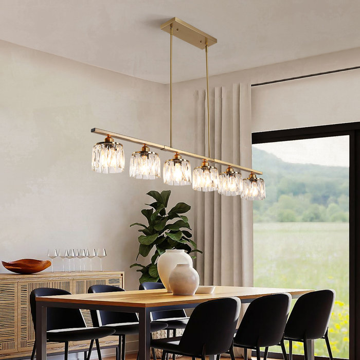 Mercer41 Lynzi 6 - Light Gold Kitchen Island Pendant | Wayfair
