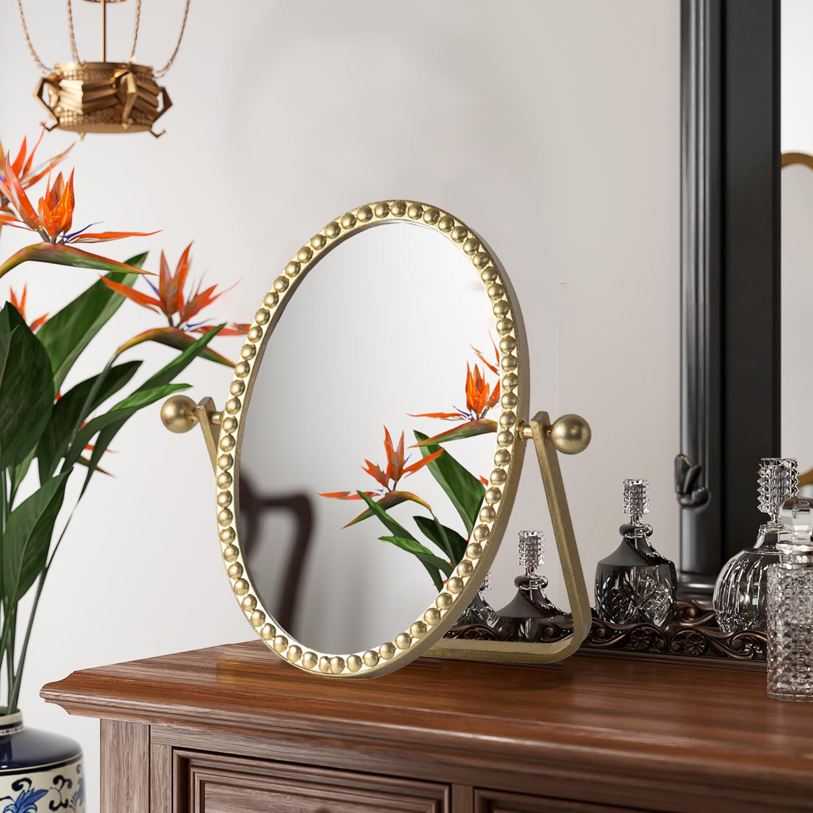 tabletop mirrors with stand