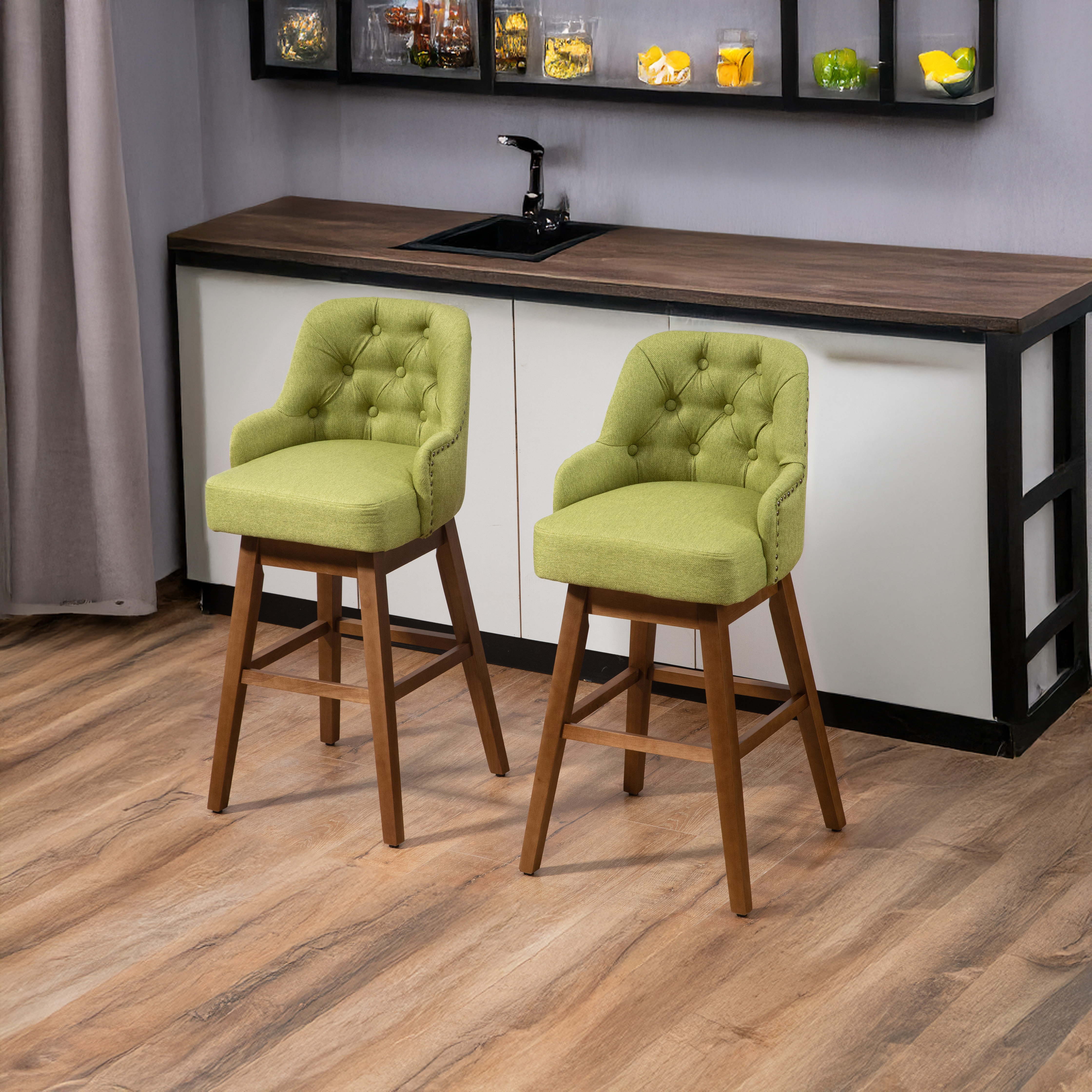 Corrigan Studio® Bar Stools Set Of 2 Counter Height Chairs With ...