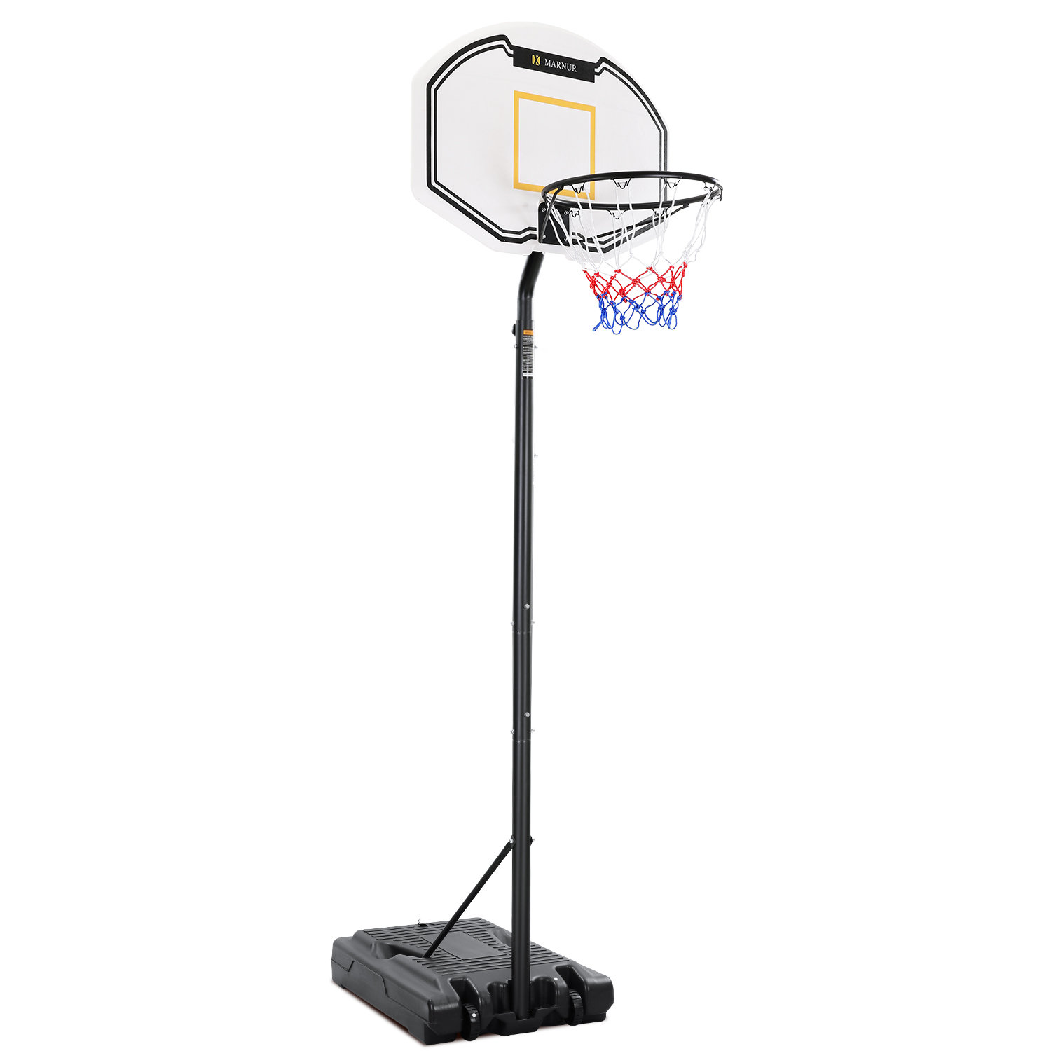 MaxKare Adjustable Height 35'' W Steel Portable Full-Size Basketball ...