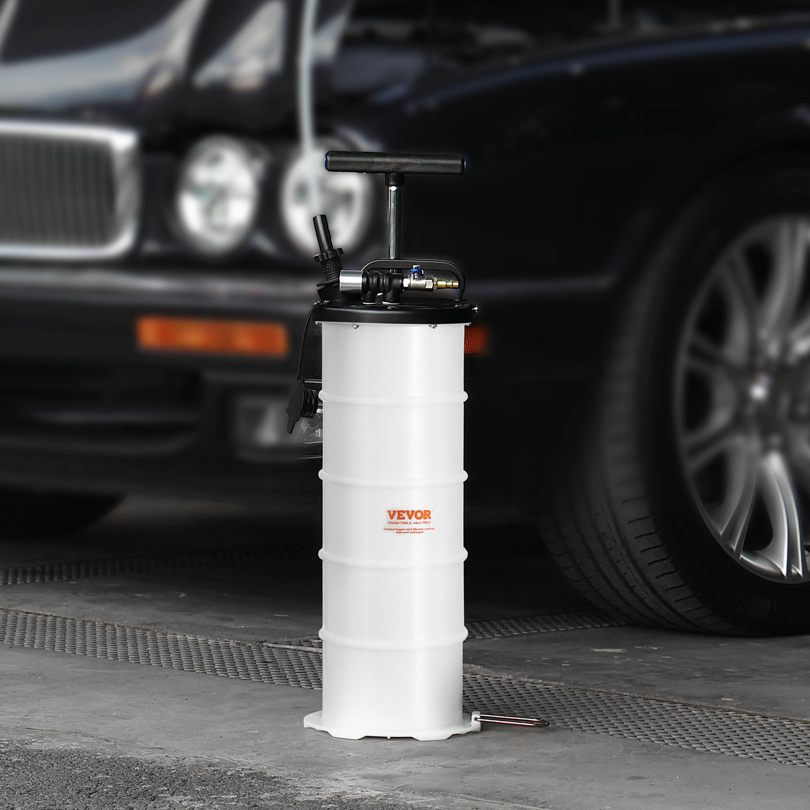 VEVOR Fluid Extractor, 1.74 Gallons (6.5 Litres), Pneumatic/Manual Oil ...