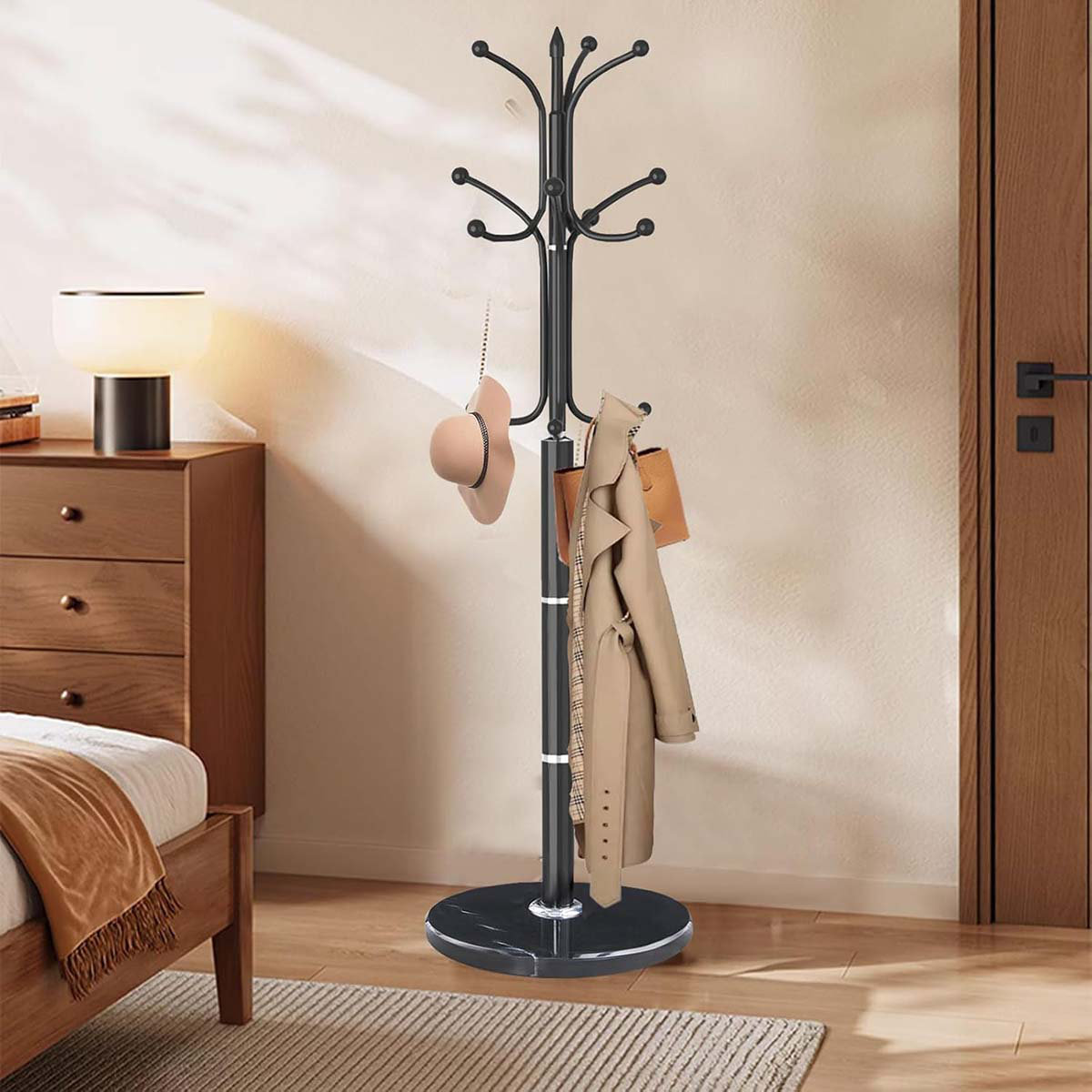 Winston Porter Modern Metal Coat Rack Stand, Coat Rack Freestanding ...