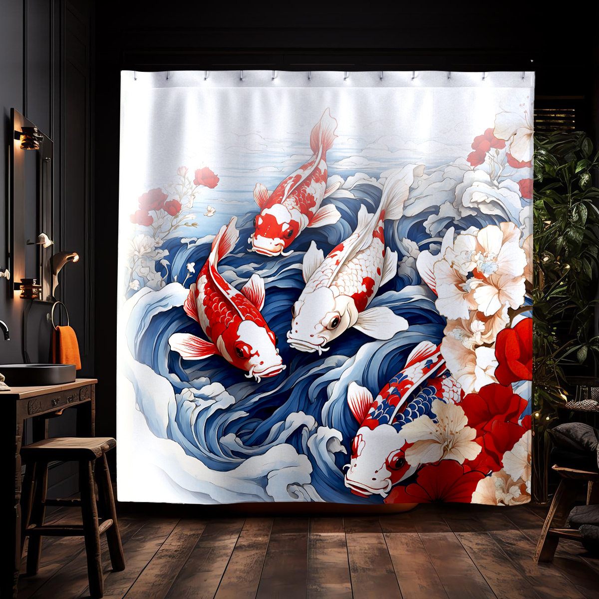 ULLI HOME Marli Koi Fish Shower Curtain - Wayfair Canada