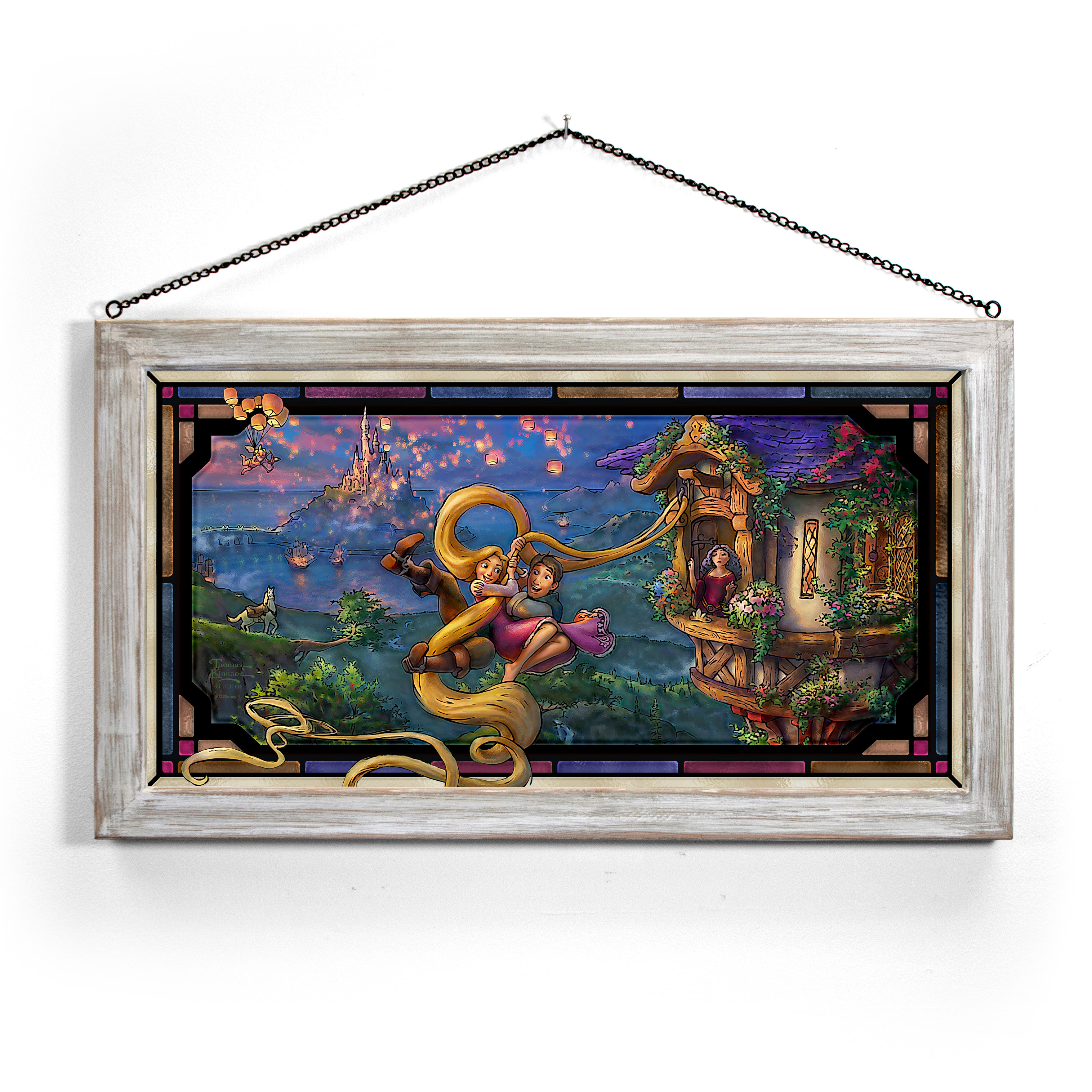 Art Brand Studios SGA DISNEY TANGLED UP IN LOVE 13X23 STAINED GLASS ART ...