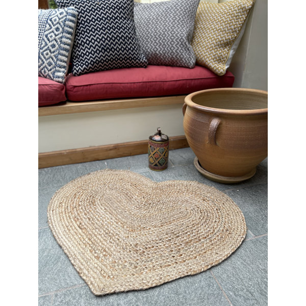 Bay Isle Home Prem Small Love Heart Rug In Natural Jute | Wayfair.co.uk
