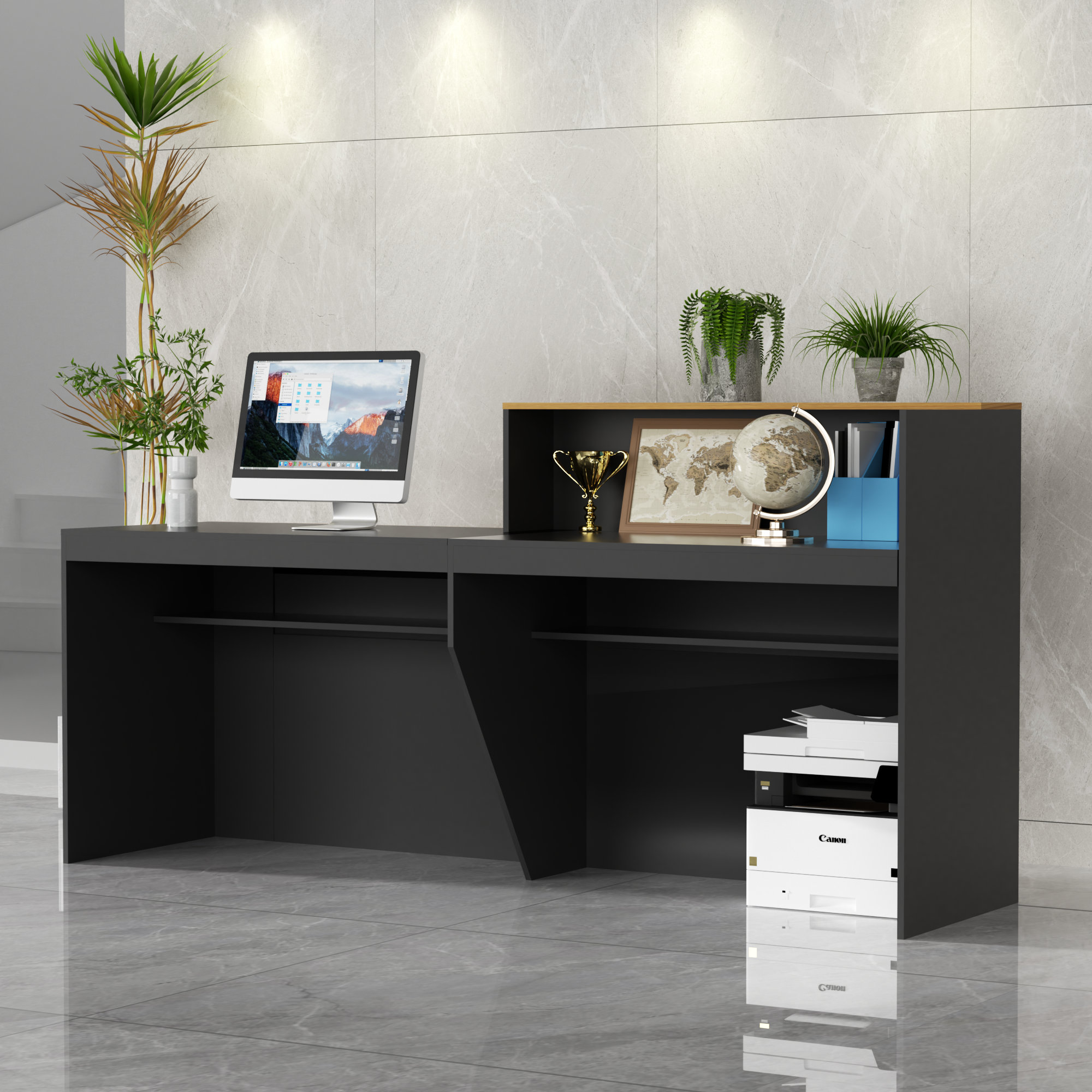 Ebern Designs Front Modern Retail Checkout, Reception Desk, Stations ...