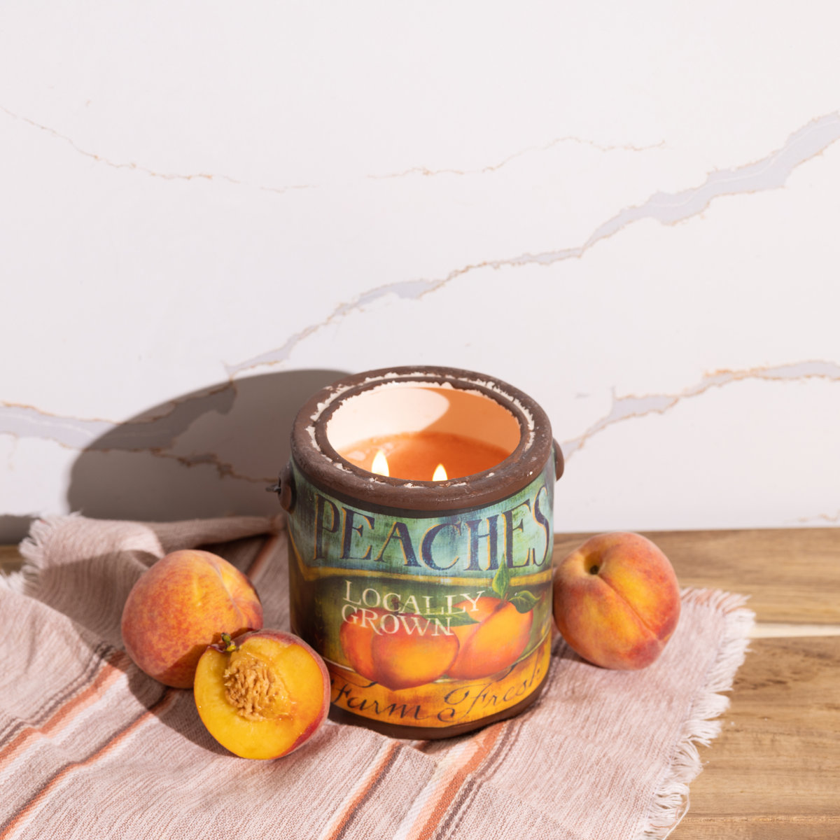 August Grove® Juicy Peach Scented Jar Candle | Wayfair