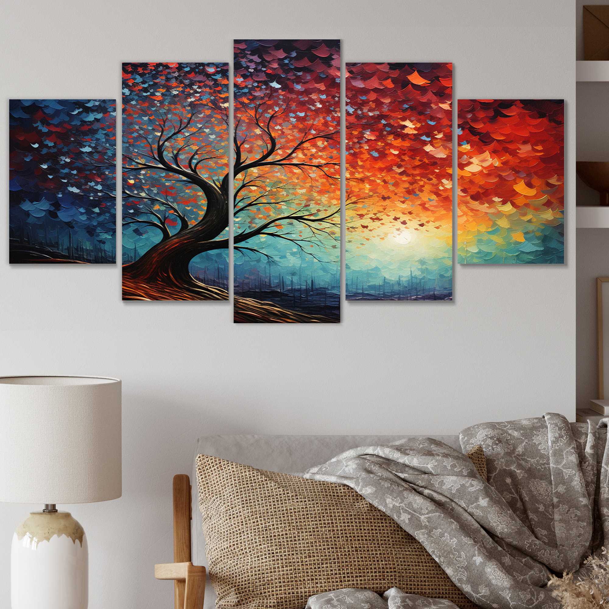 Lark Manor™ Colorful Pointillism Twister Storm II - Pointillism Canvas ...