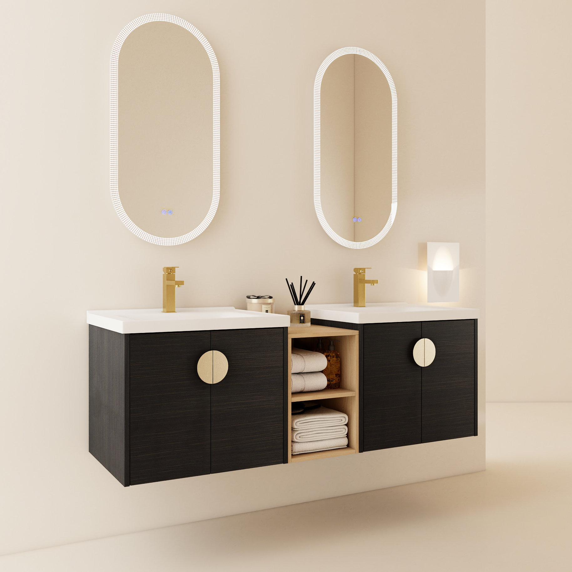 Ebern Designs 60" Bathroom Cabinet With Soft Close Doors And Sink ...