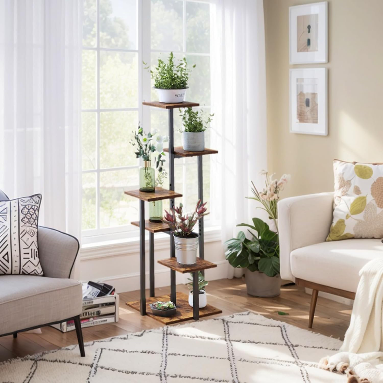 17 Stories 5 Tier Plant Stand Indoor, Vintage Multi-Layer Corner Flower ...