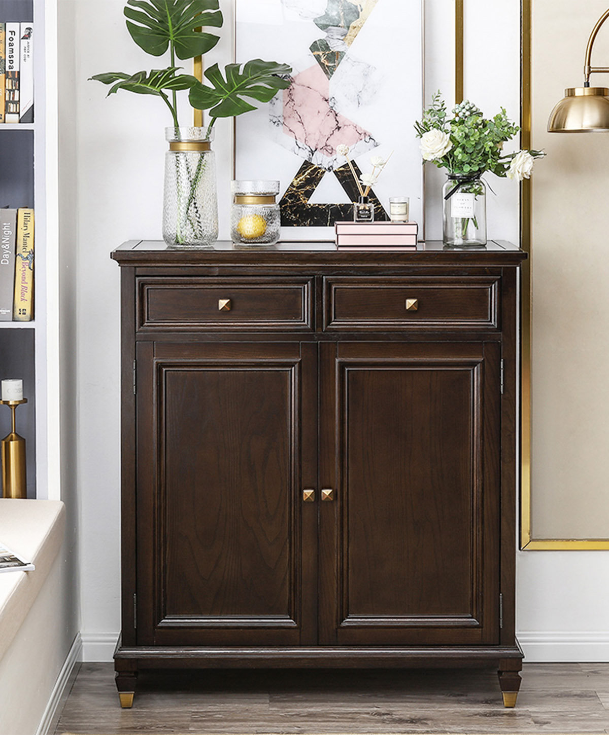 Canora Grey American-Style Understated Luxury Solid Wood Shoe Cabinet ...