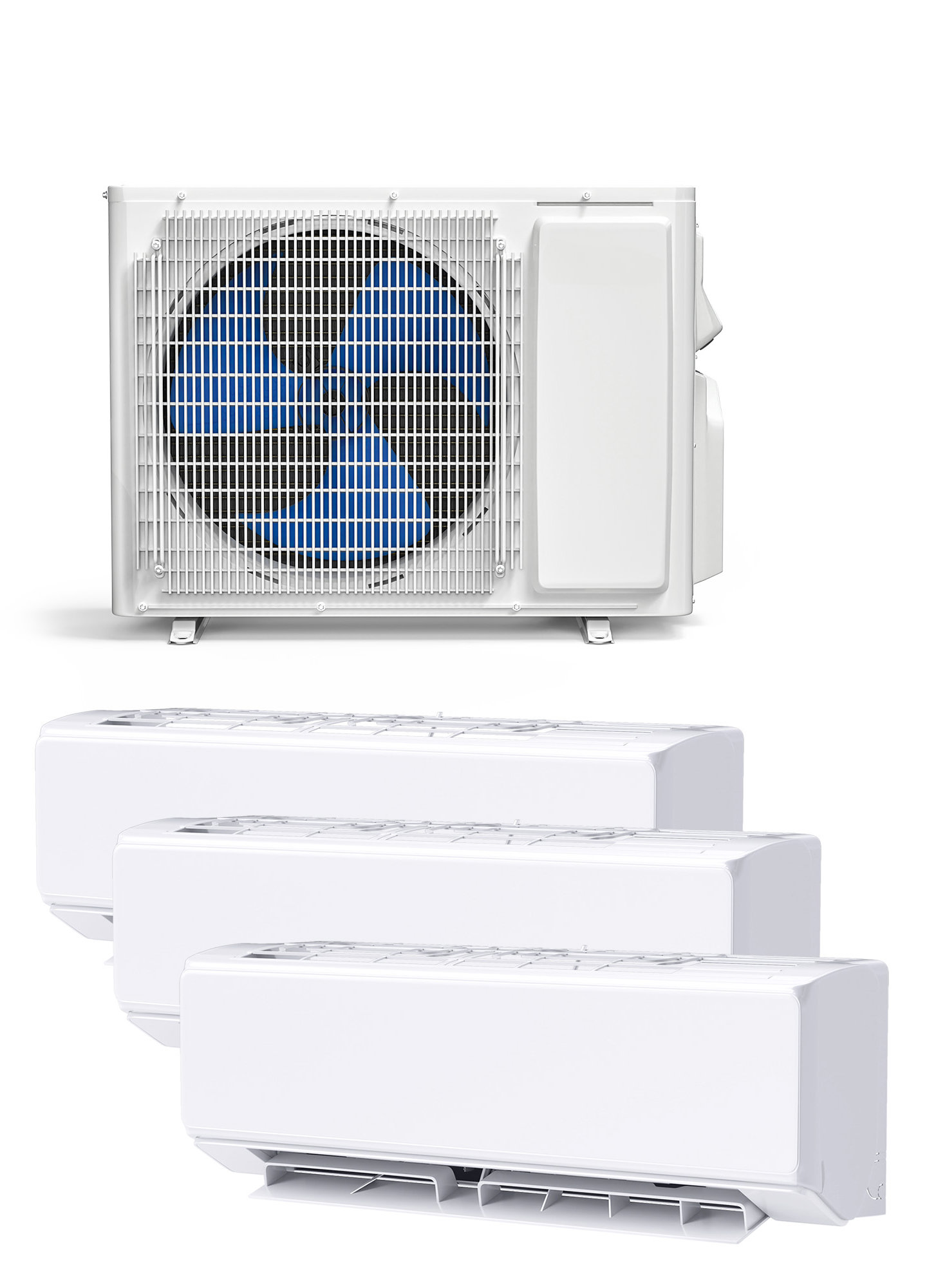Edrosie Inc 23 SEER2 24K BTU Tri Zone Mini Split AC Heating System with ...