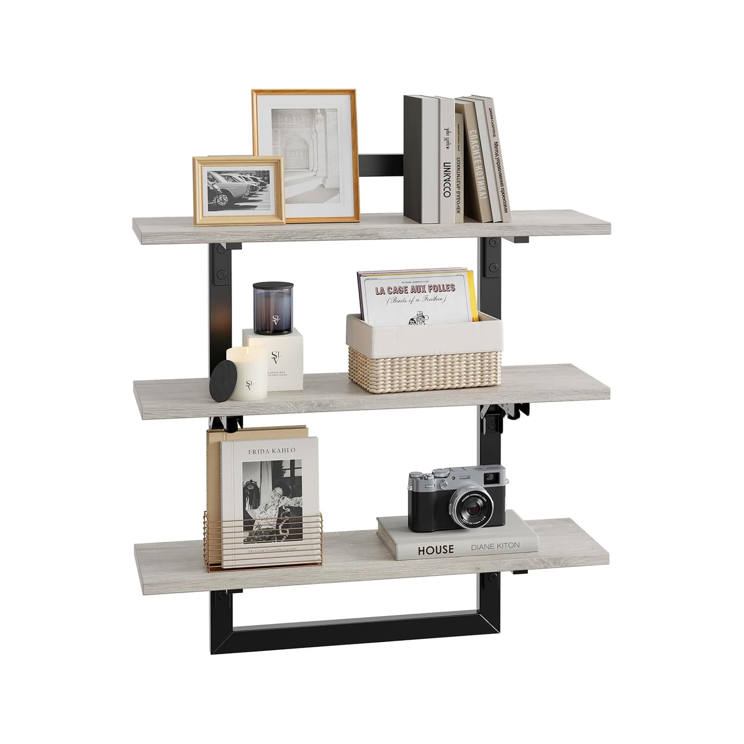 17 Stories Wall Floating Shelf, Kitchen Shelf Wall Mounted, 3 Level ...