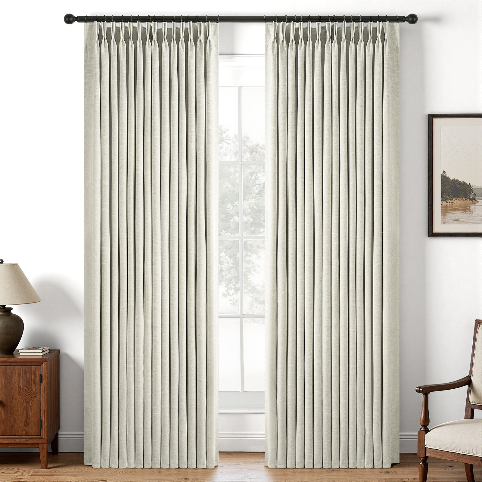 Latitude Run® Pinch Pleated Curtains,Full Blackout Drapes Back Tab ...