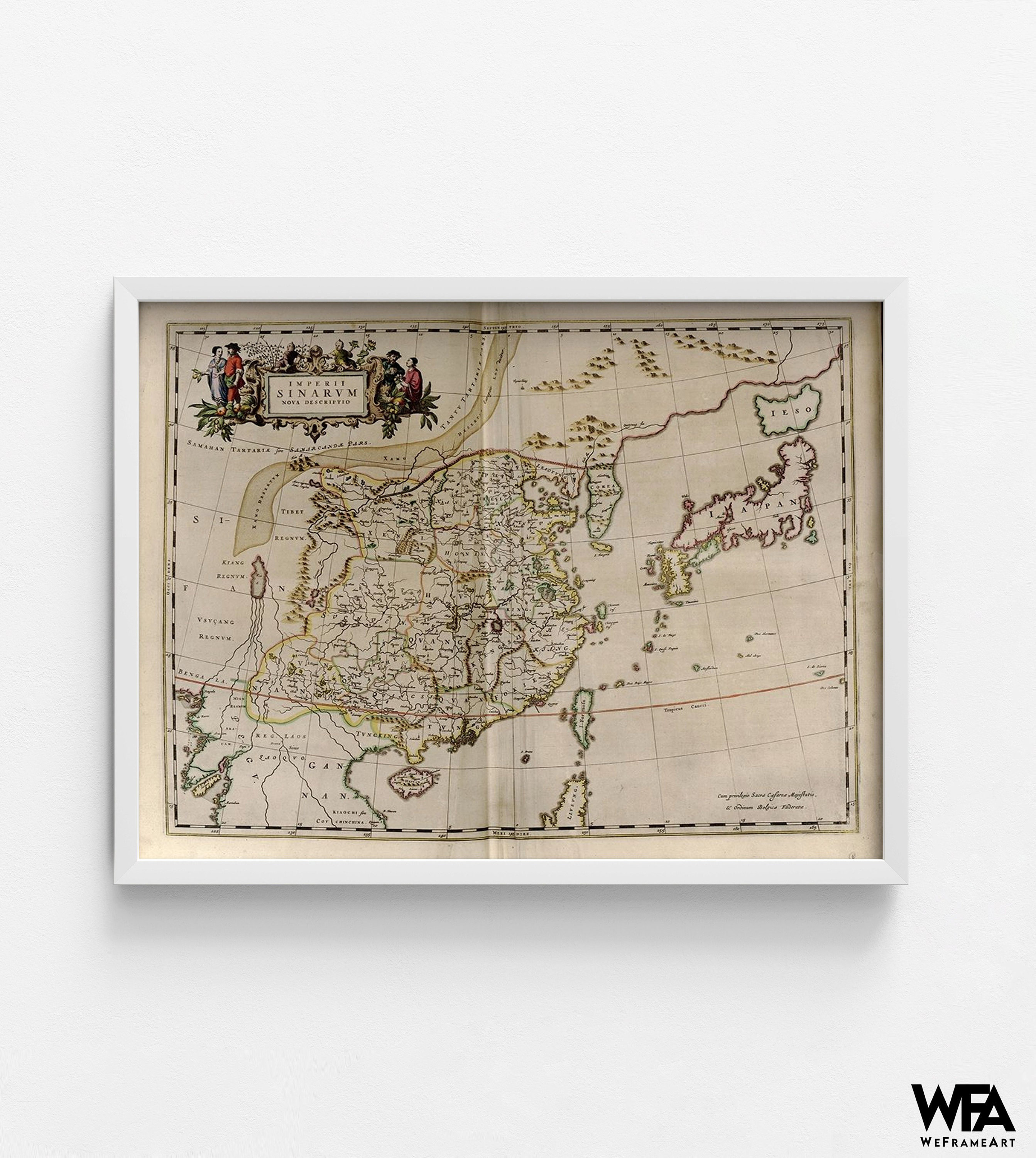WeFrameArt Empires Of Japan-China And Korea, Antique Maps Of Asian ...