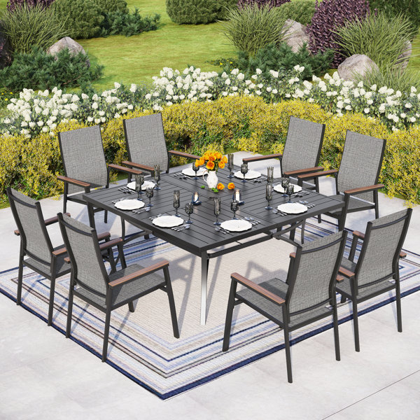 Wade Logan® Bronislovas 8 - Person Square Outdoor Dining Set & Reviews ...