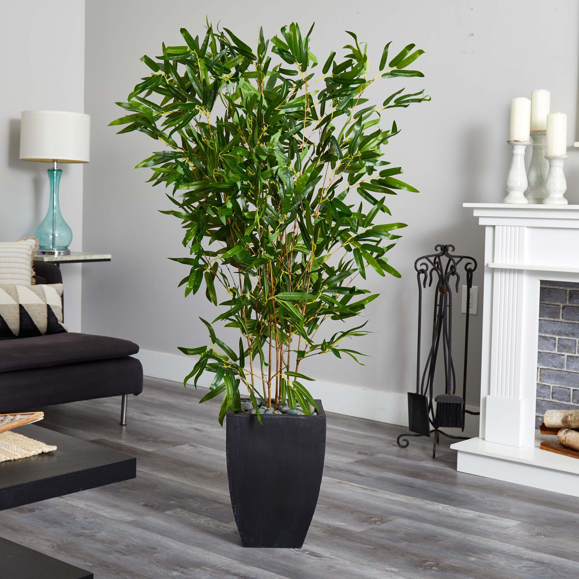 Bayou Breeze 5ft. Bamboo Artificial Tree in Black Planter (Real Touch ...