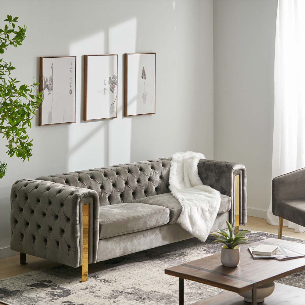 House of Hampton® Canapé en velours 83,76 po Darnise - Wayfair Canada
